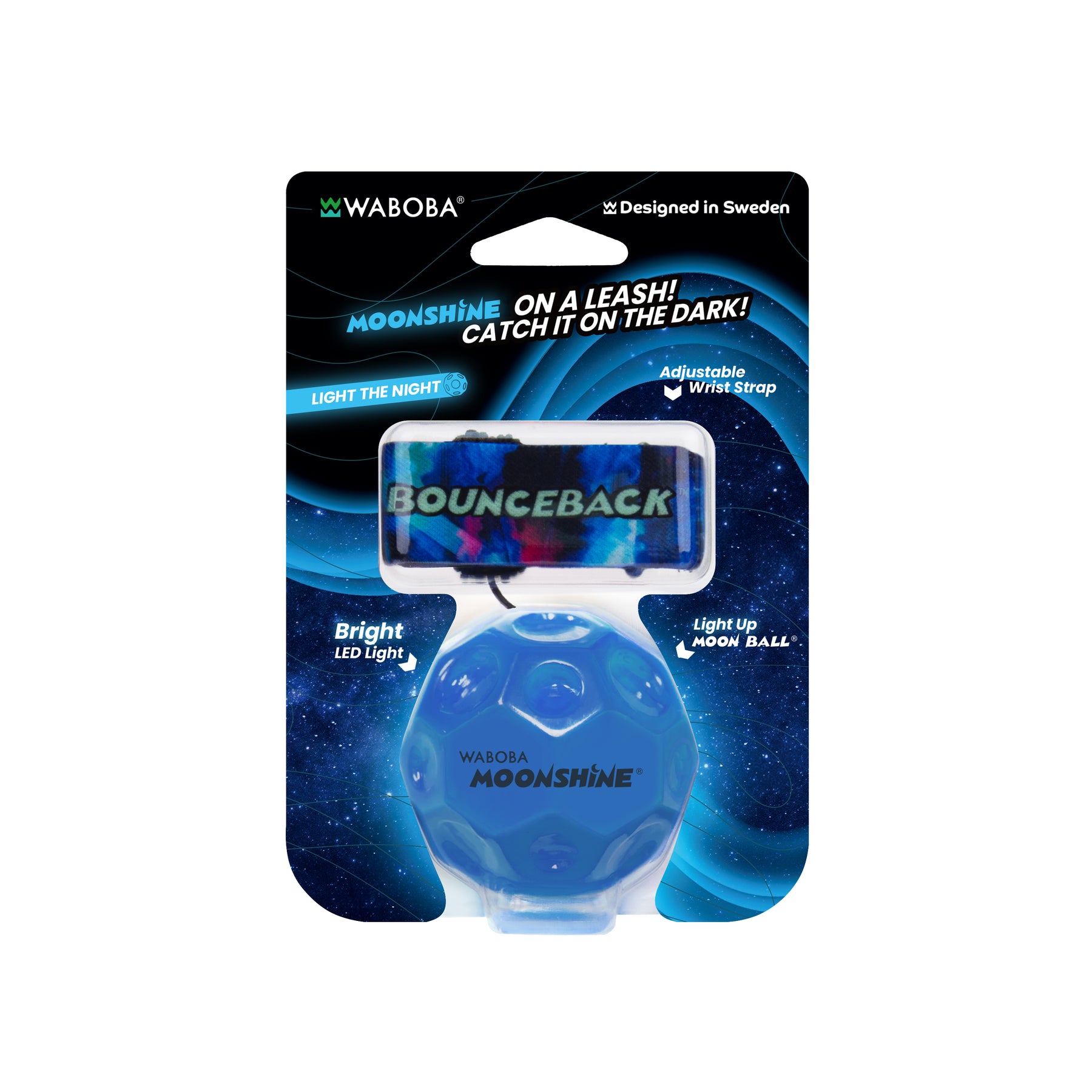 Waboba LED Bounceback x Moonshine Ball - Light Up Moon Ball on a Leash ...